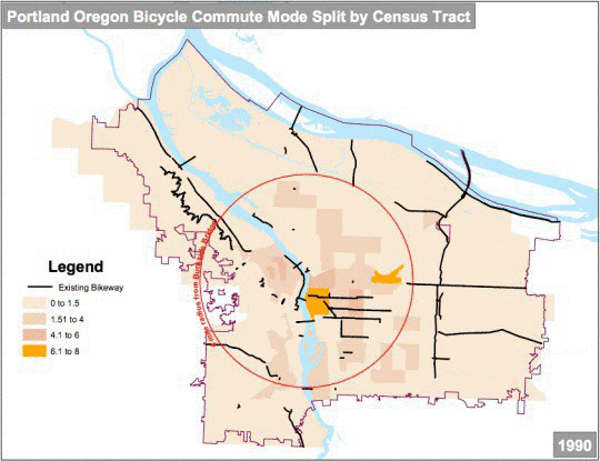GIF: Growth of bicycling and bikeways in Portland since 1990 – BikePortland