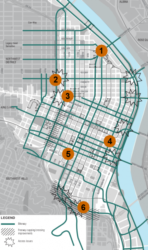 An annotated map to the future of bicycling in downtown Portland ...