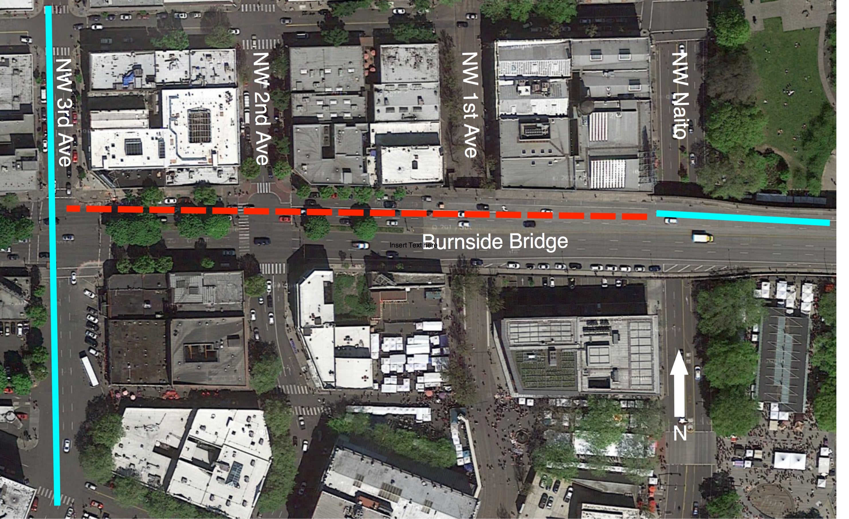 Gap Week: Westbound Burnside Bridge between Naito and 3rd – BikePortland