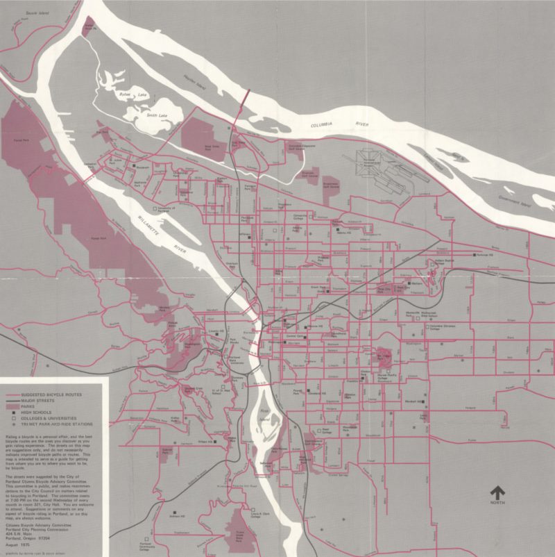 Unearthed: 1975 City of Portland “From here to there by bicycle” map ...