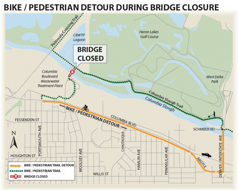 Route advisory: Columbia Slough Bike/Walk Bridge to close for up to 3 ...