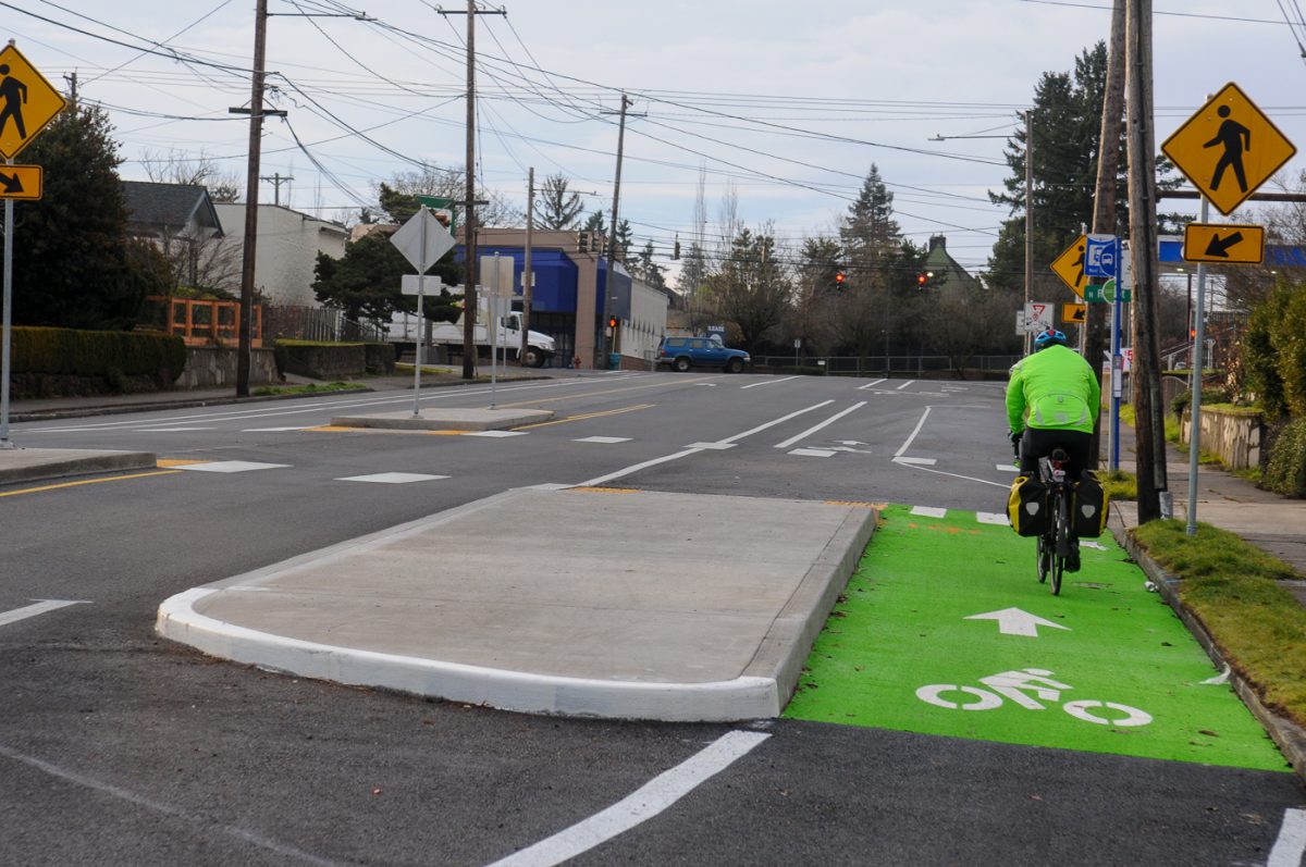 First look at buffered bike lanes on North Denver Ave in Kenton ...