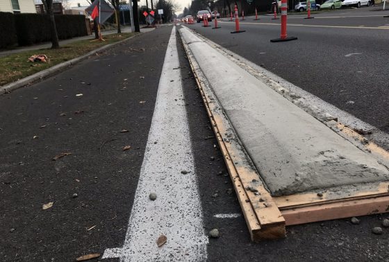 First look: Concrete curbs being installed on N Rosa Parks Way bike ...