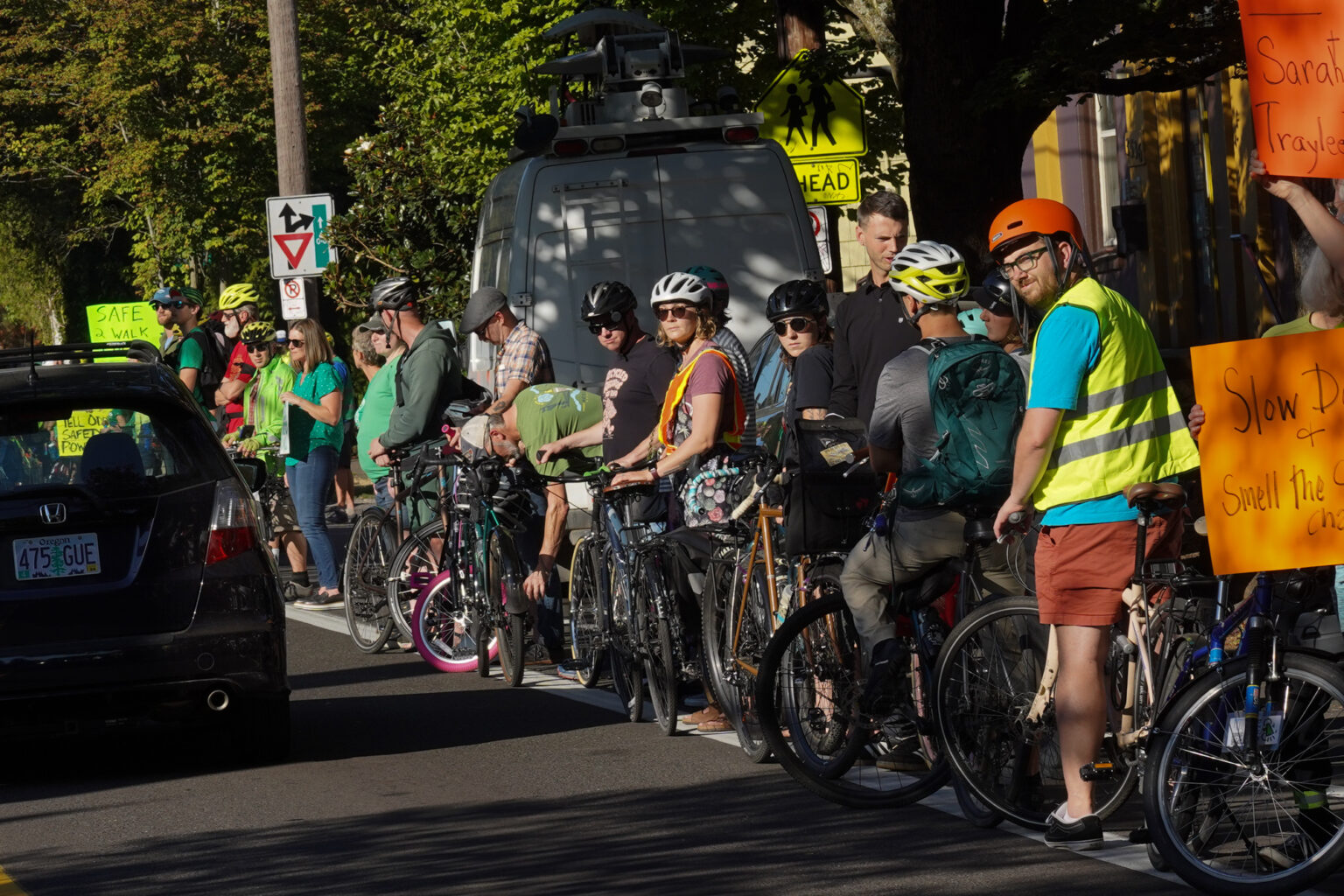 Human-protected bike lane protest draws attention to deadly ...
