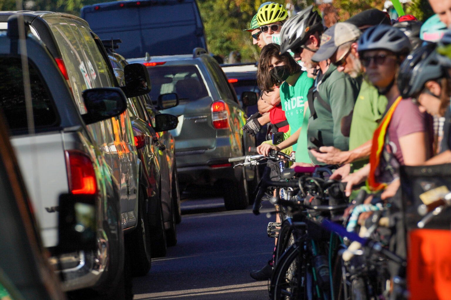 Human-protected bike lane protest draws attention to deadly ...