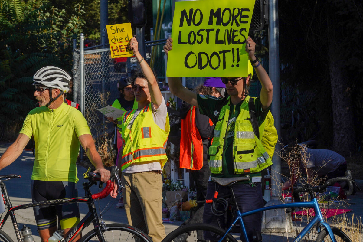 Human-protected bike lane protest draws attention to deadly ...