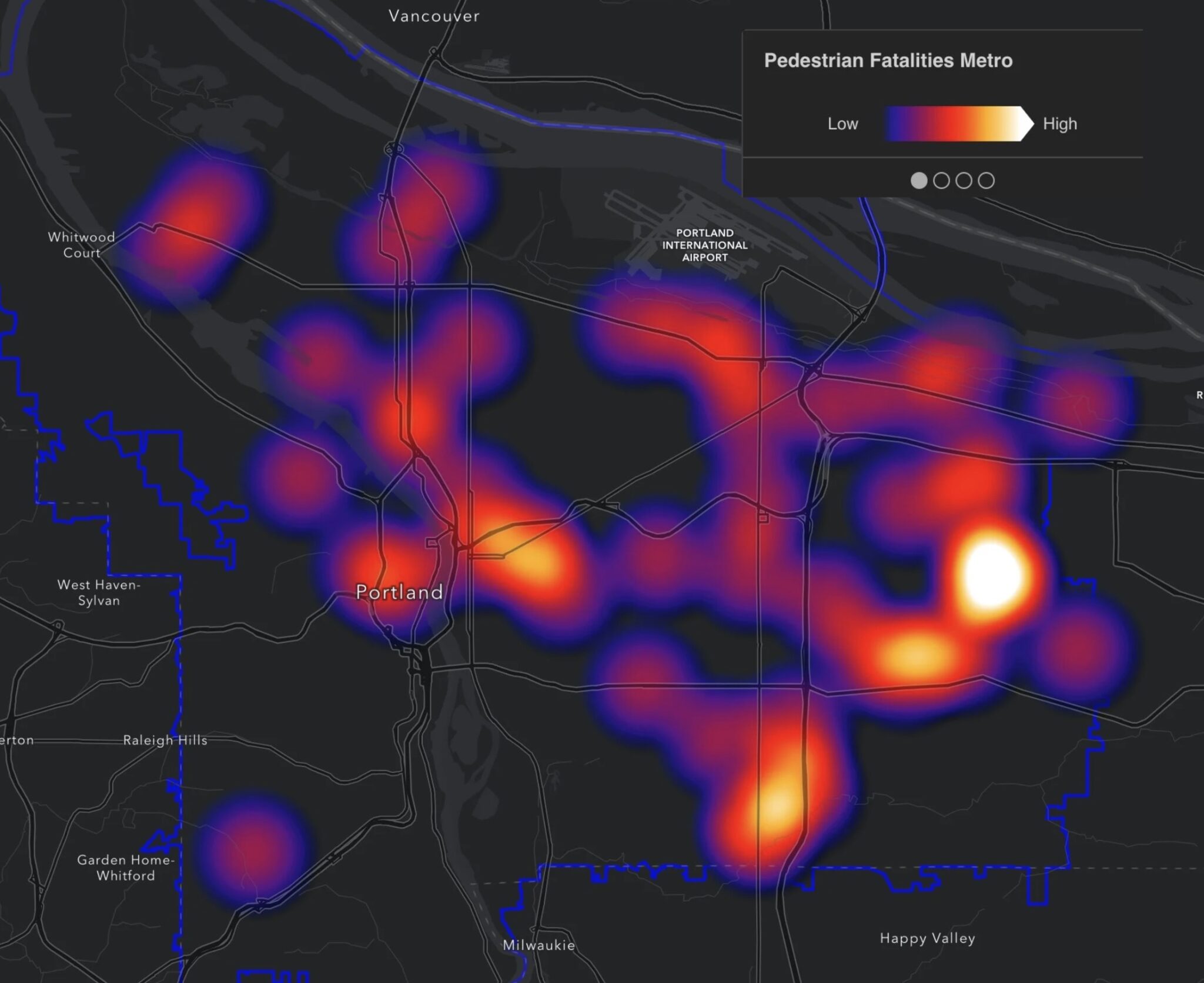 New map reveals red zones for pedestrian safety risks – BikePortland
