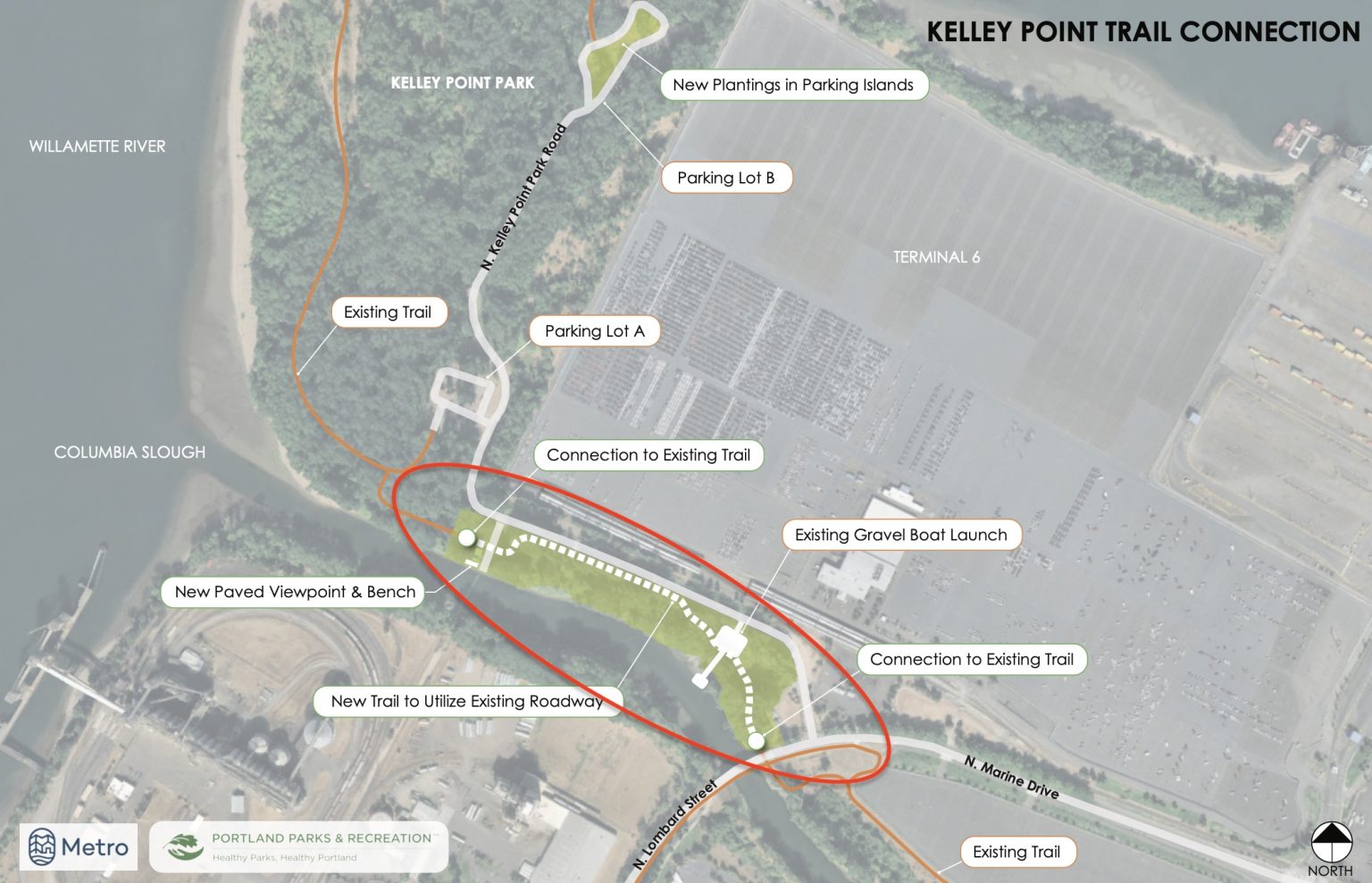 City will build new paved path into Kelley Point Park – BikePortland